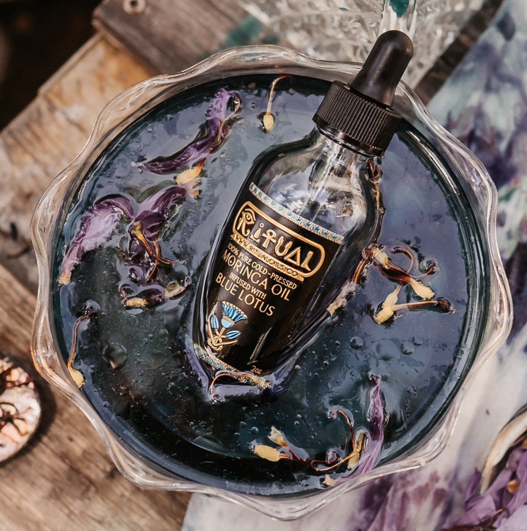 Ritual Oils - 100% Pure Moringa Oil Infused With Blue Lotus