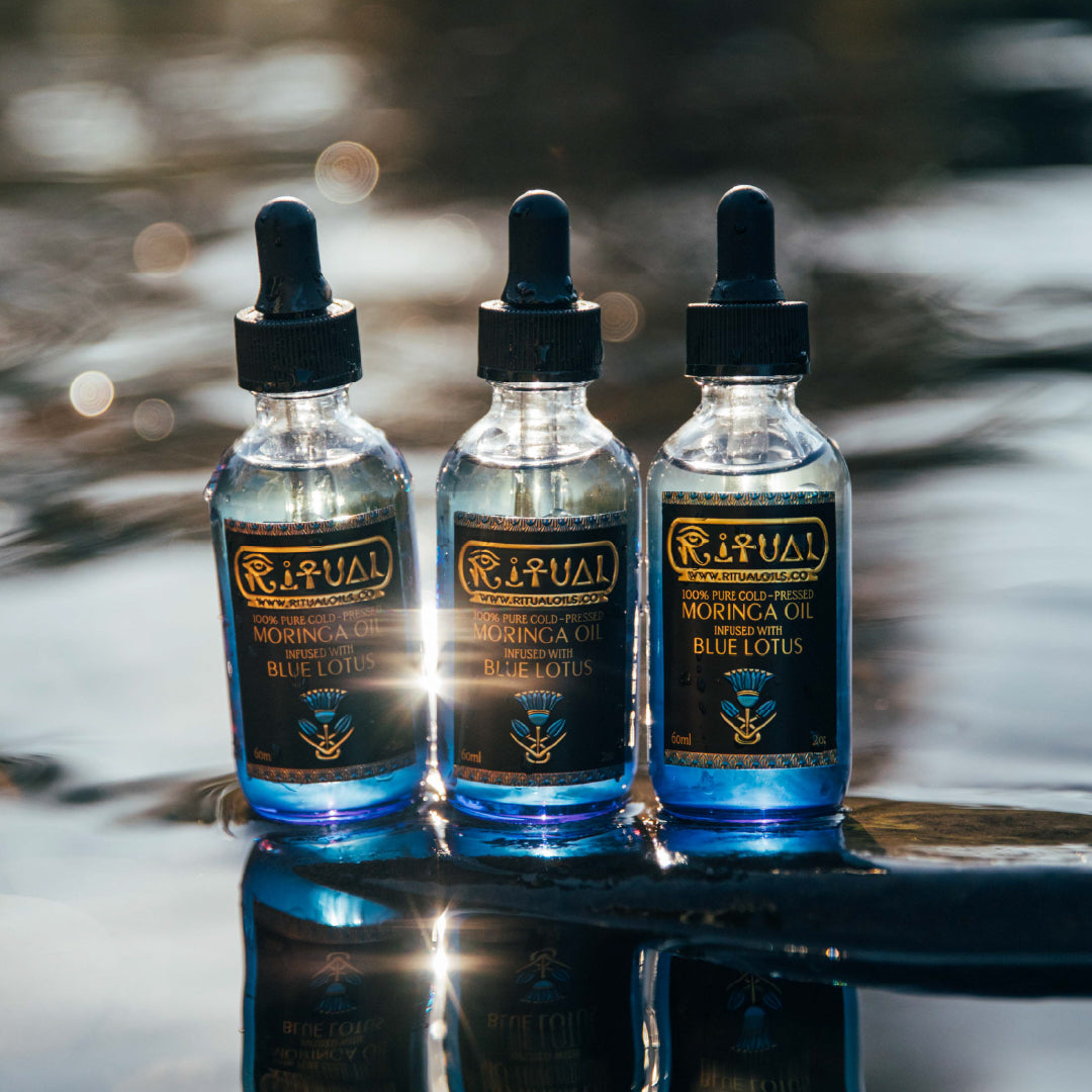 Triple Bundle Offer 3 Pack of Ritual Oils - Pure Moringa and Blue Lotus